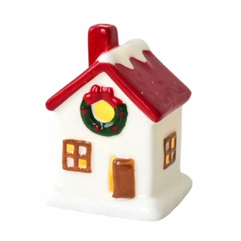 Рождественский Домик из Керамики Macaron-Арка С Красной Каймой
