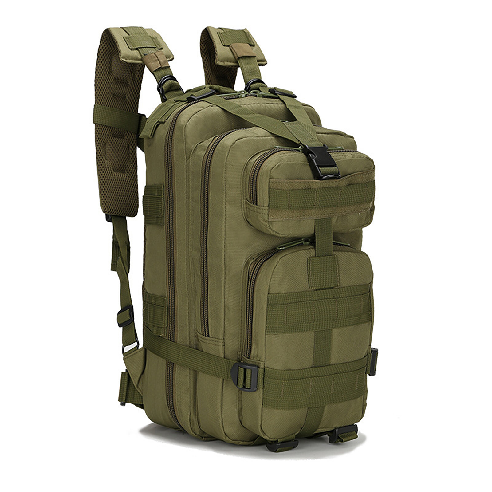 Рюкзак тактический наружный Molle Assault Pack для кемпинга похода трекинга охоты Shoulder Bag, материал Оксфордский ткань, цвета Черный Армейский зеленый Хакки Камуфляж, размер 24*20*43см, вес 830г, количество 1 шт.