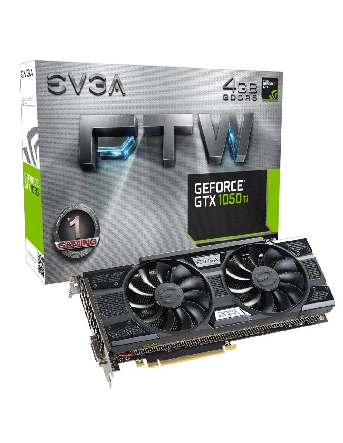 Видеокарта EVGA GeForce GTX 1050 ti, GDDR5, 4GB, 128 bit, черный