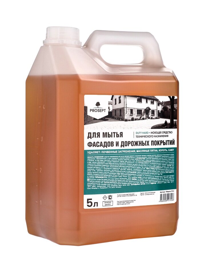 Средство для мытья фасадов и дорожных покрытий Duty Hard +, 5 л