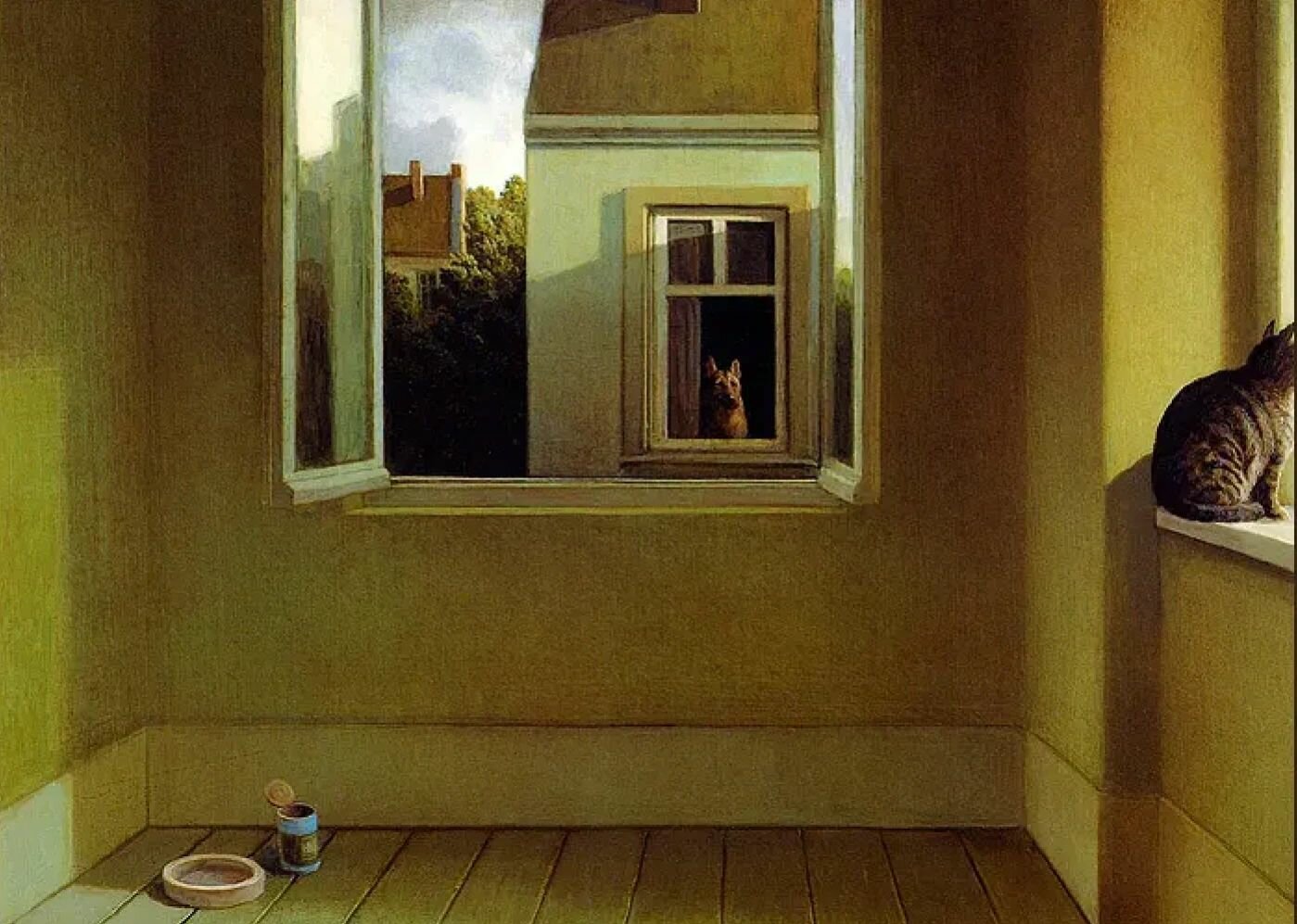 Плакат, постер Михаэль Сова Michael Sowa Меланхолия в летнюю ночь на бумаге, размер 42х60см