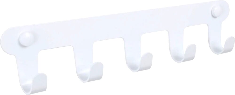 Крючок Fixsen Practica FX-805W-5 стальной, 5 крючков, белый, вешалка для полотенец в ванную