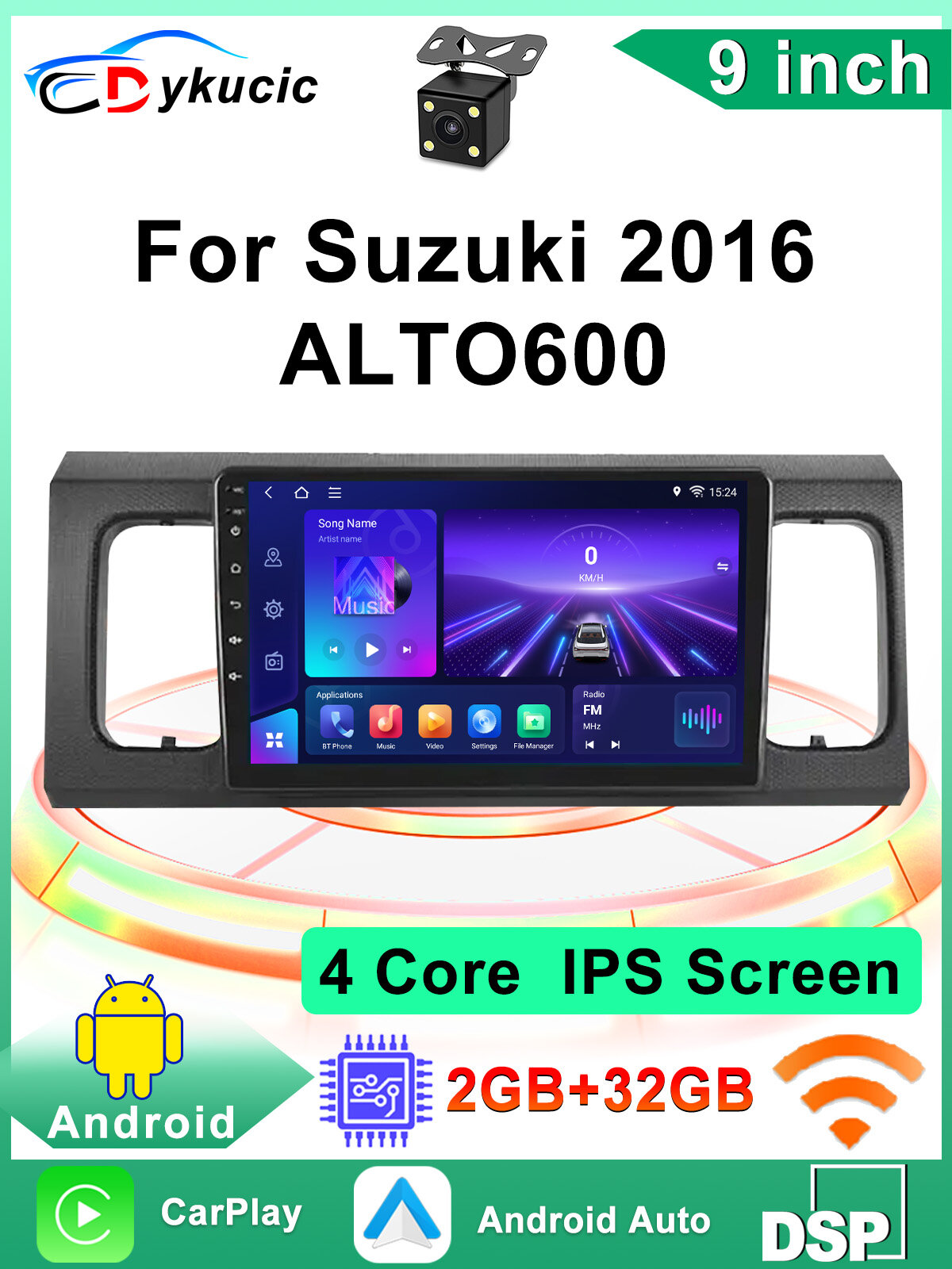 Магнитола для Suzuki 2016 ALTO600,4 ядерный процессор, Wifi, андроид штатная автомагнитола