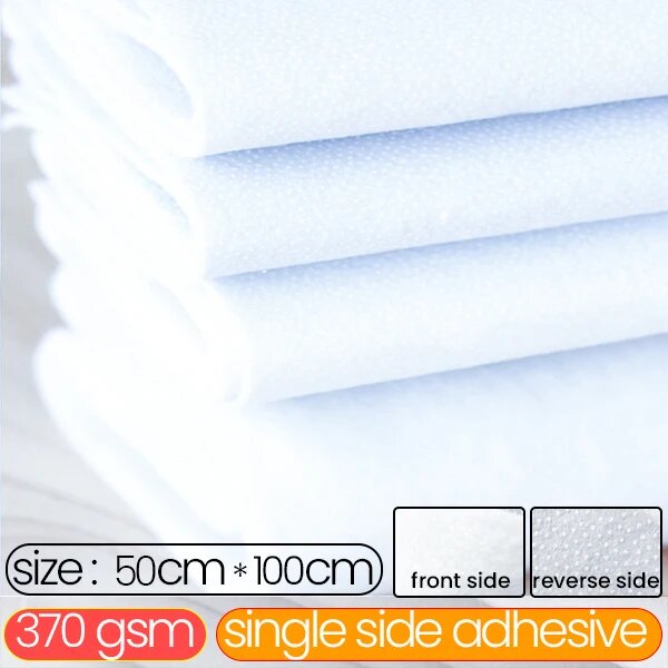 Клеевой хлопковый флизелин кремовый для кошельков F028-370GSM