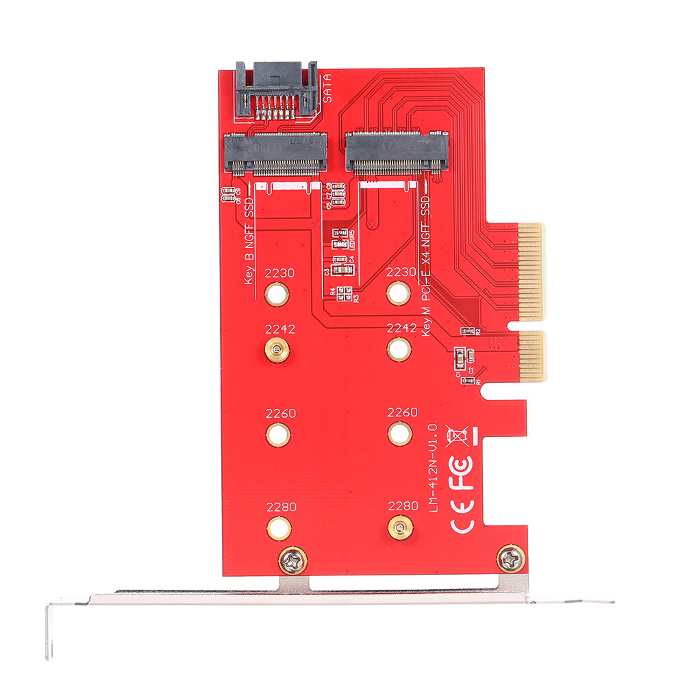 M.2 NVME NGFF SSD и B Key M Key M.2 NGFF (SATA) SSD для PCI-E Express x4 Адаптер Двойные