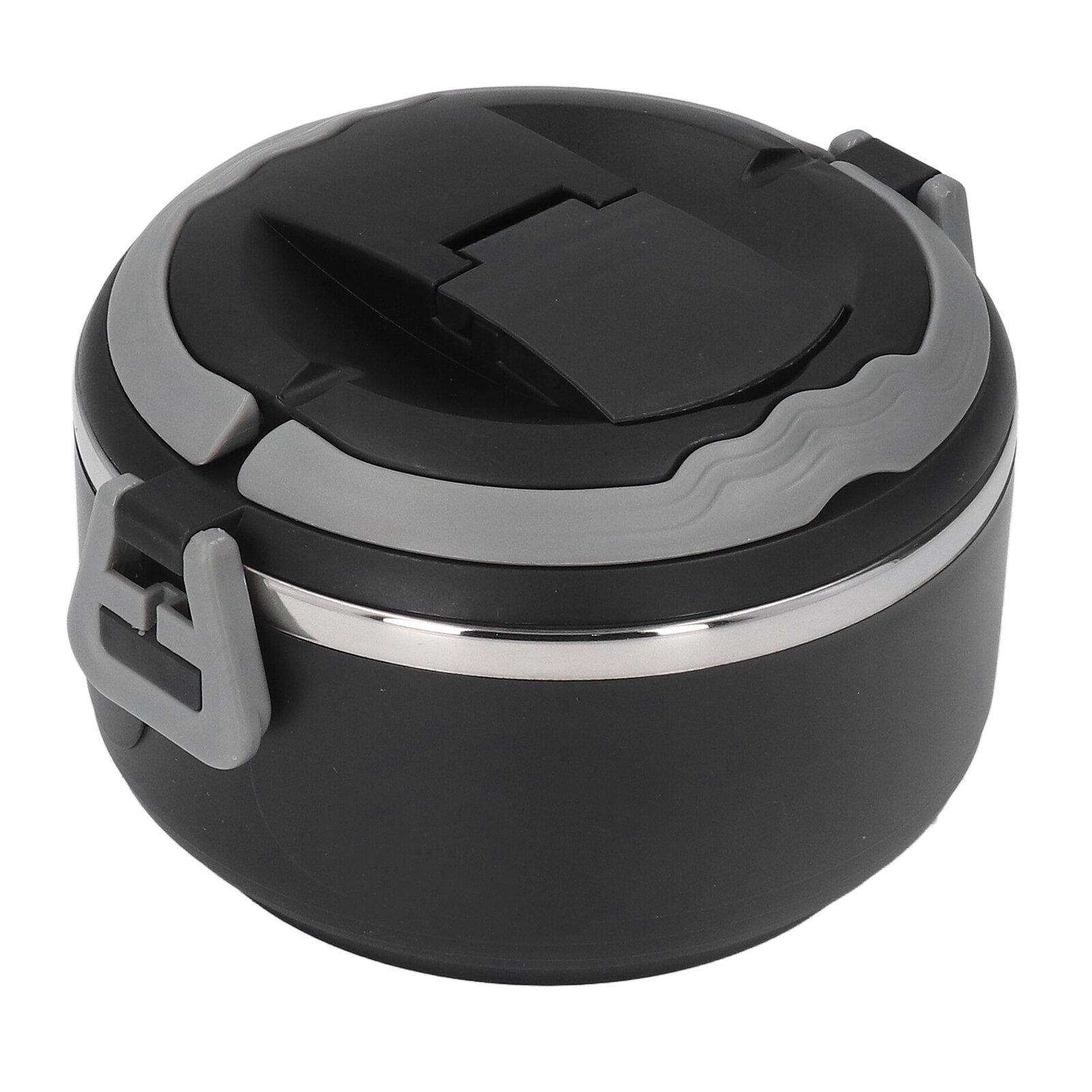 Коробки для завтрака из нержавеющей стали в японском стиле, портативный термобокс для обеда для школьного офиса, однослойный черный【201 Liner】