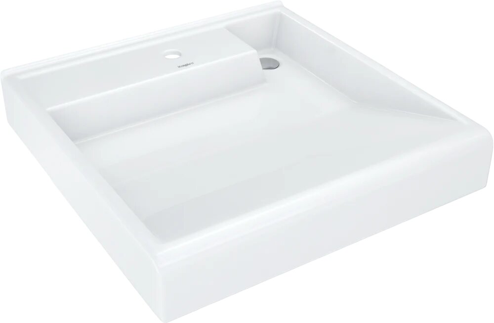 Раковина над стиральной машиной Kirovit Престиж 60 на кронштейнах, белая, раковина для ванной фарфоровая, квадратная