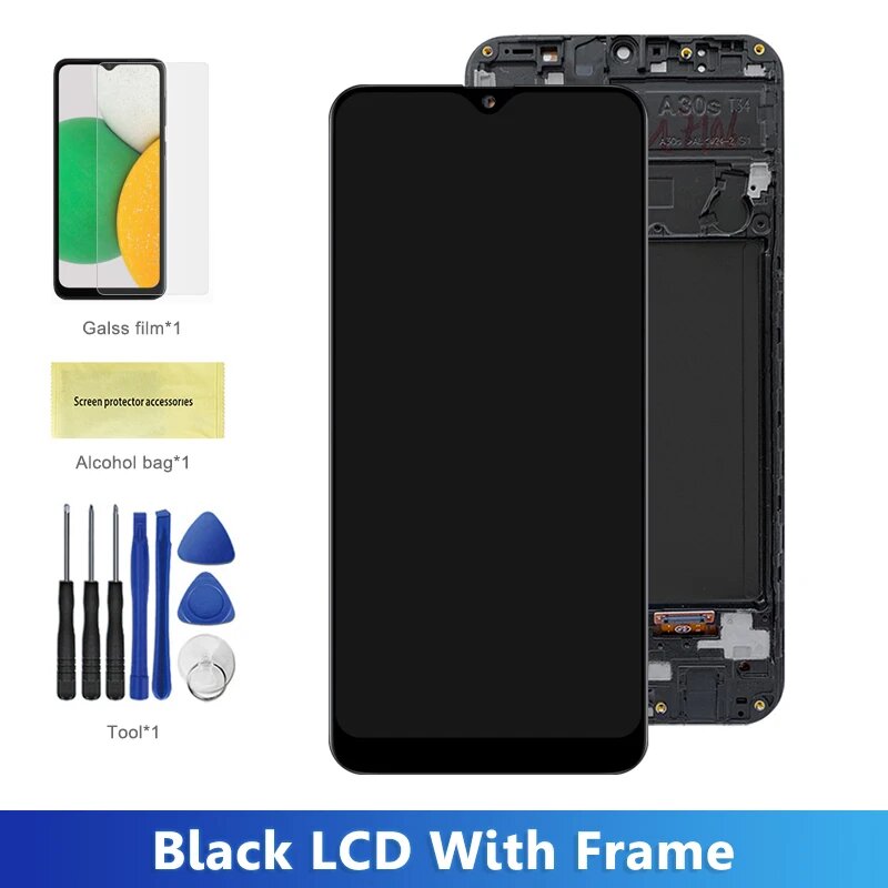 6,5 "Новый AMOLED для Samsung A30s A307 SM-A307FN ЖК-дисплей, сенсорный экран, дигитайзер для Samsung A30S с рамкой, сменный экран TFT With Frame