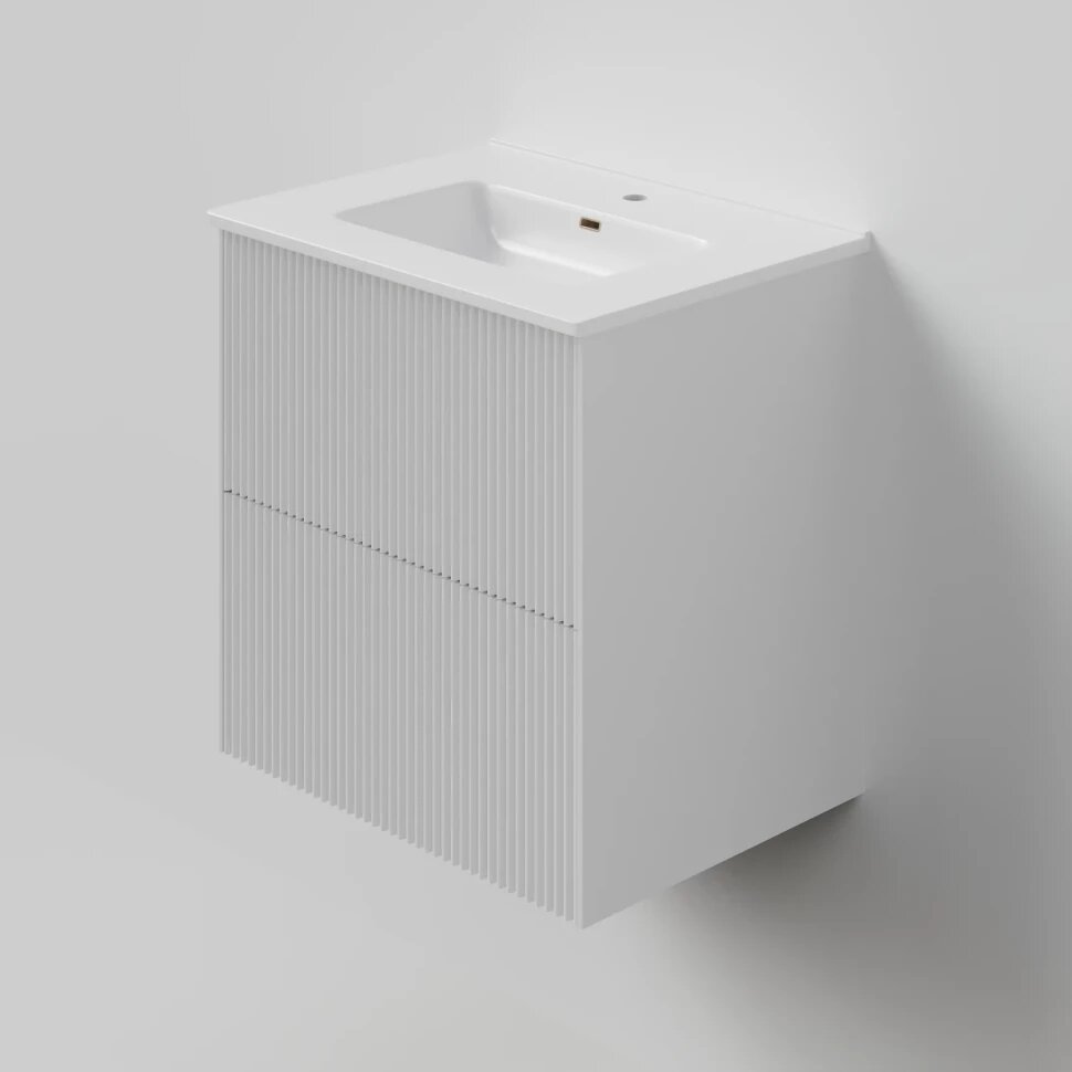 Тумба под раковину La Fenice Terra Twin FNC-01-TER-B-60-2 59 см, подвесная, белый матовый