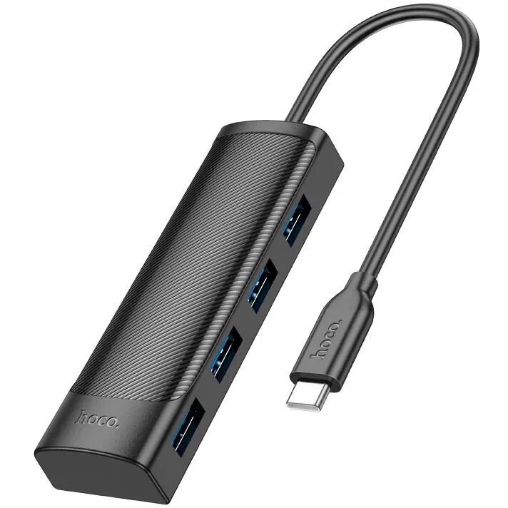 Разветвитель USB-C Hoco HB41 Type-C 4порт. черный