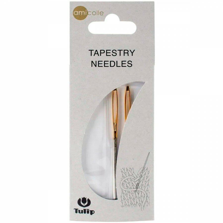 Иглы ручные для шитья пряжей, круглый наконечник, размер 2,4*70мм (N 13), сталь, Tulip, AC-034e