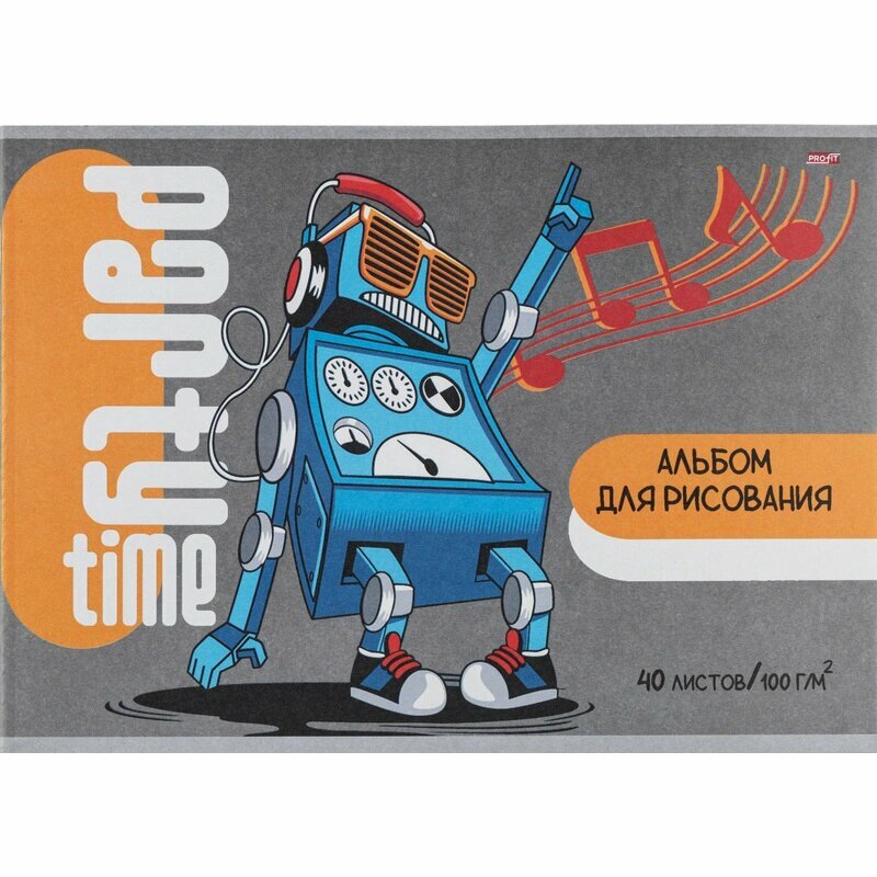 Альбом д/рисования А4 40л удивительные роботы микс 2диз, скрепка40-9991