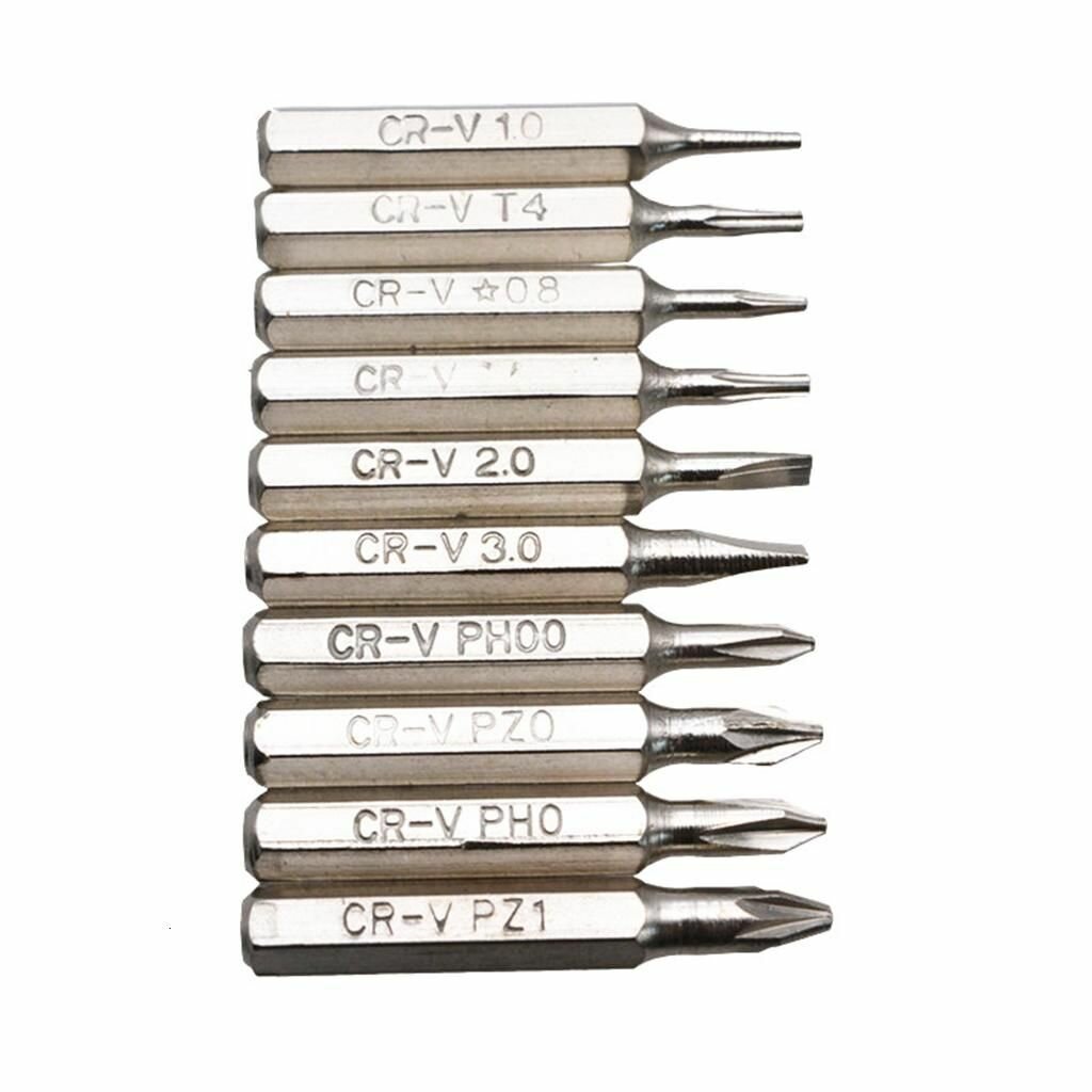 10шт 28мм магнитные биты для CR-V точных отверток PH00 PH0 Z1 Z0 3.0 2, Серебро