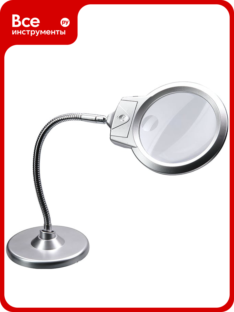 Лупа Veber 4B-6 диаметр 107 мм, 2.25х, 5х, с LED подсветкой, для чтения и рассматривания мелких предметов и деталей