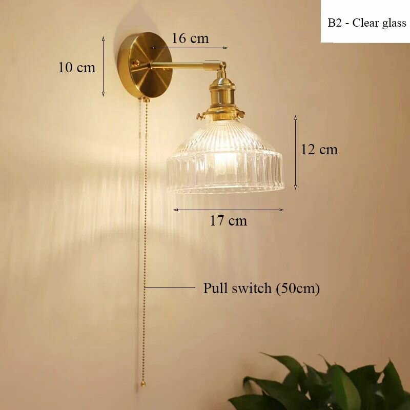 Бра, Цветной Стеклянный Абажур, Винтажный Стиль, Подходит Для Спальни, Кабинета, Гостиной