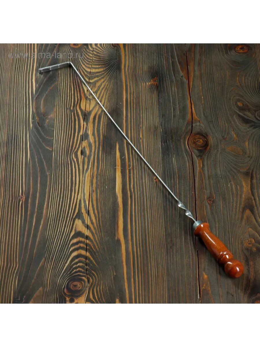 Кочерга узбекская с деревянной ручкой, с узором