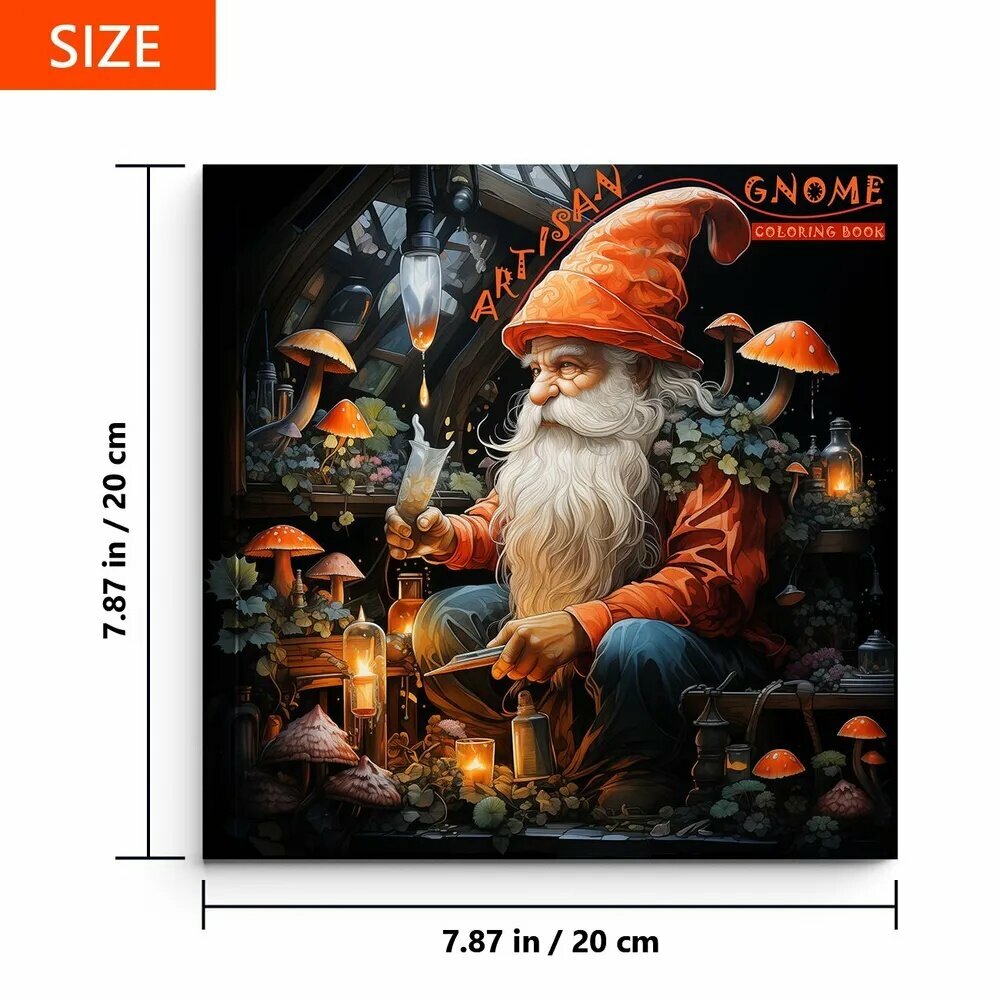 Книжка-раскраска в стиле гномов, Альбом для рисования Гном, высокое качество Книга каракулей 20 см*20 см, подходит для раскрашивания как взрослыми, так и детьми