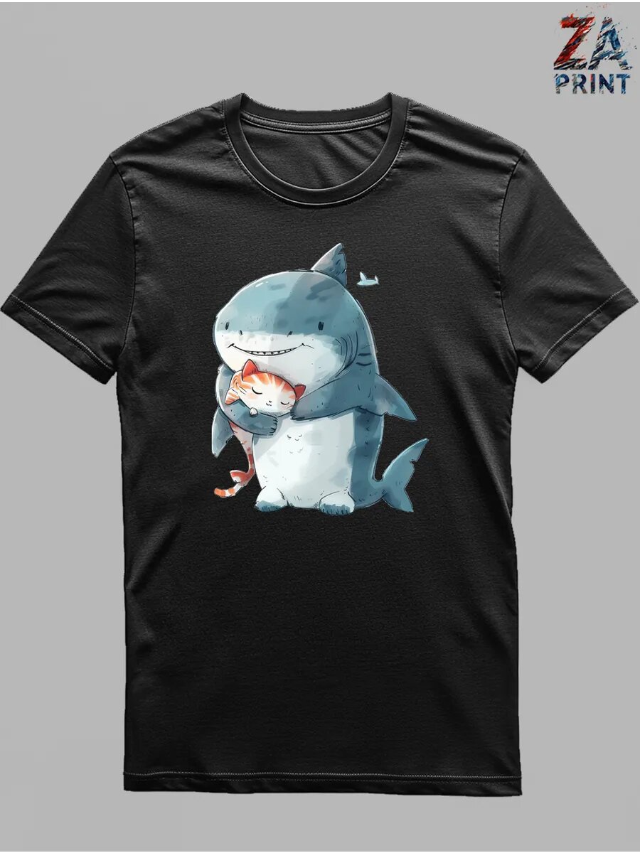 Футболка милая акула с игрушкой