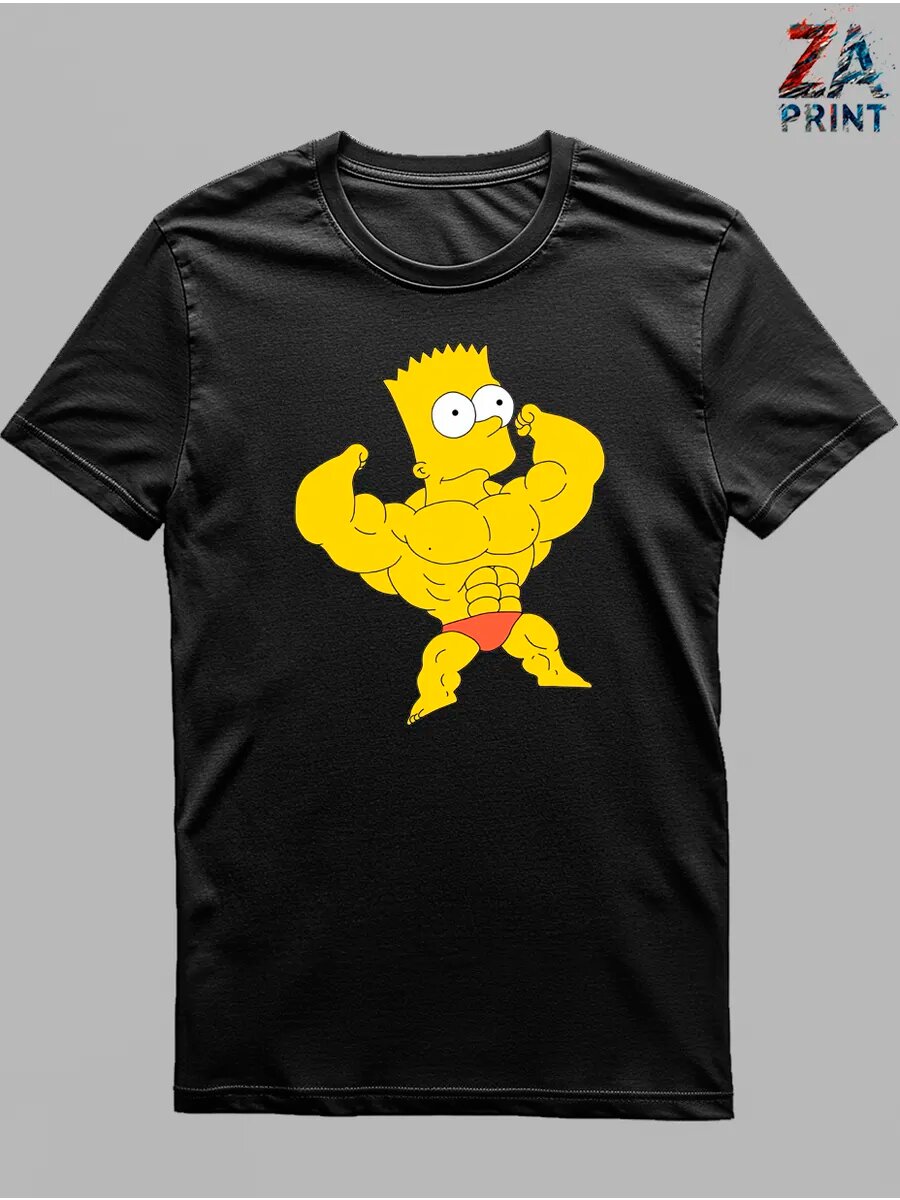 Футболка симпсоны барт качок gym