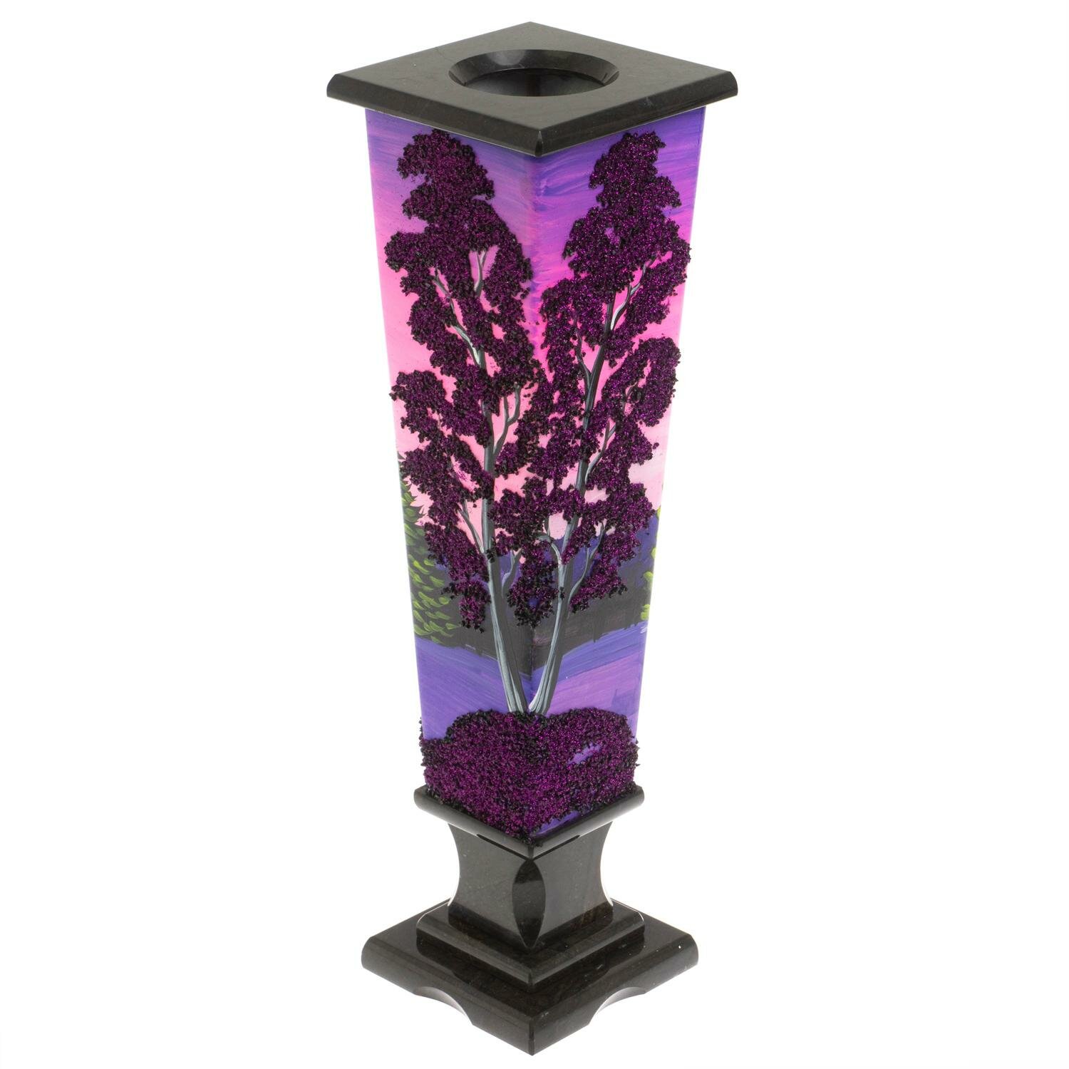 Ваза "Рассвет" каменная крошка черный змеевик 129967