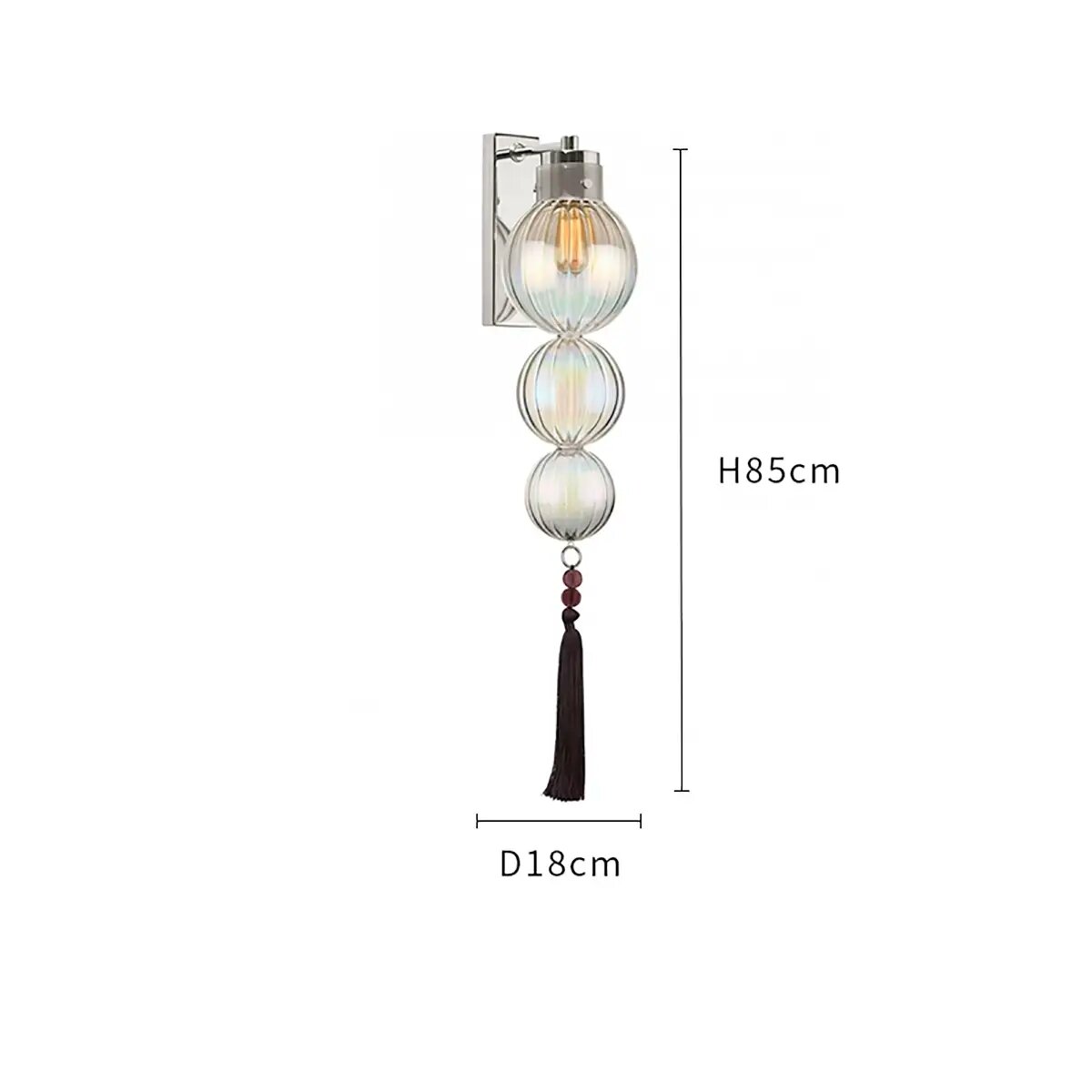 Бра в стиле Heathfield Lighting Medina Wall (цвет хром + прозрачное стекло)