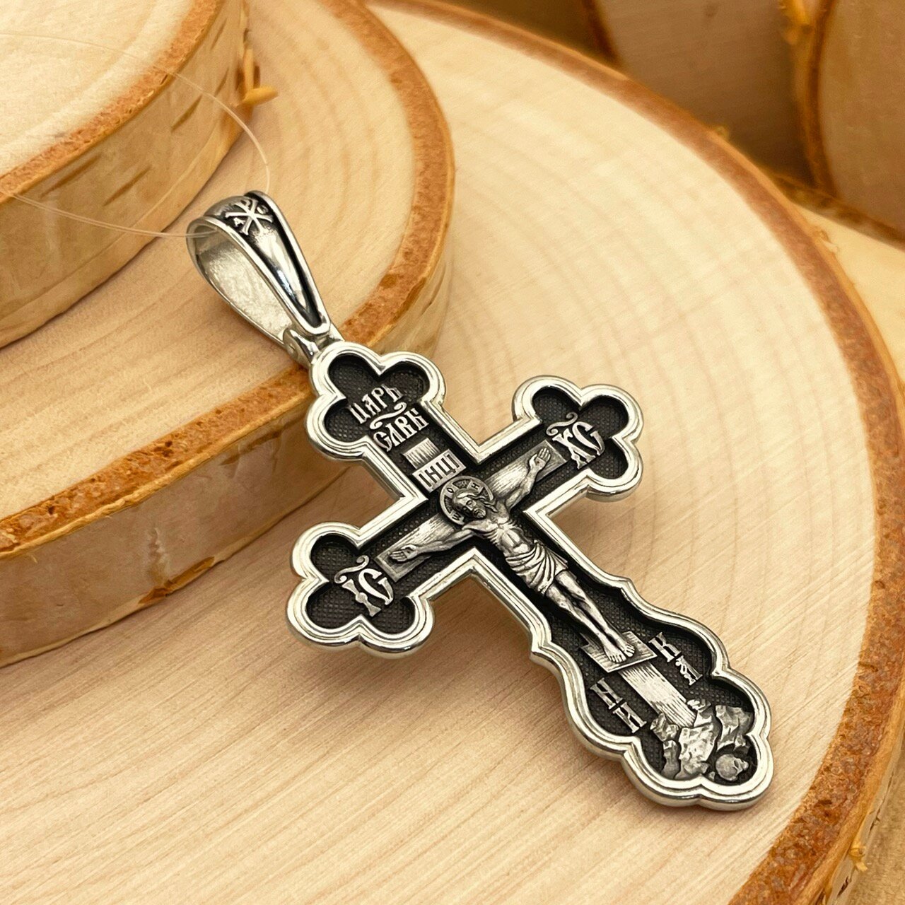 Крестик, серебро, 925 проба, оксидирование, чернение