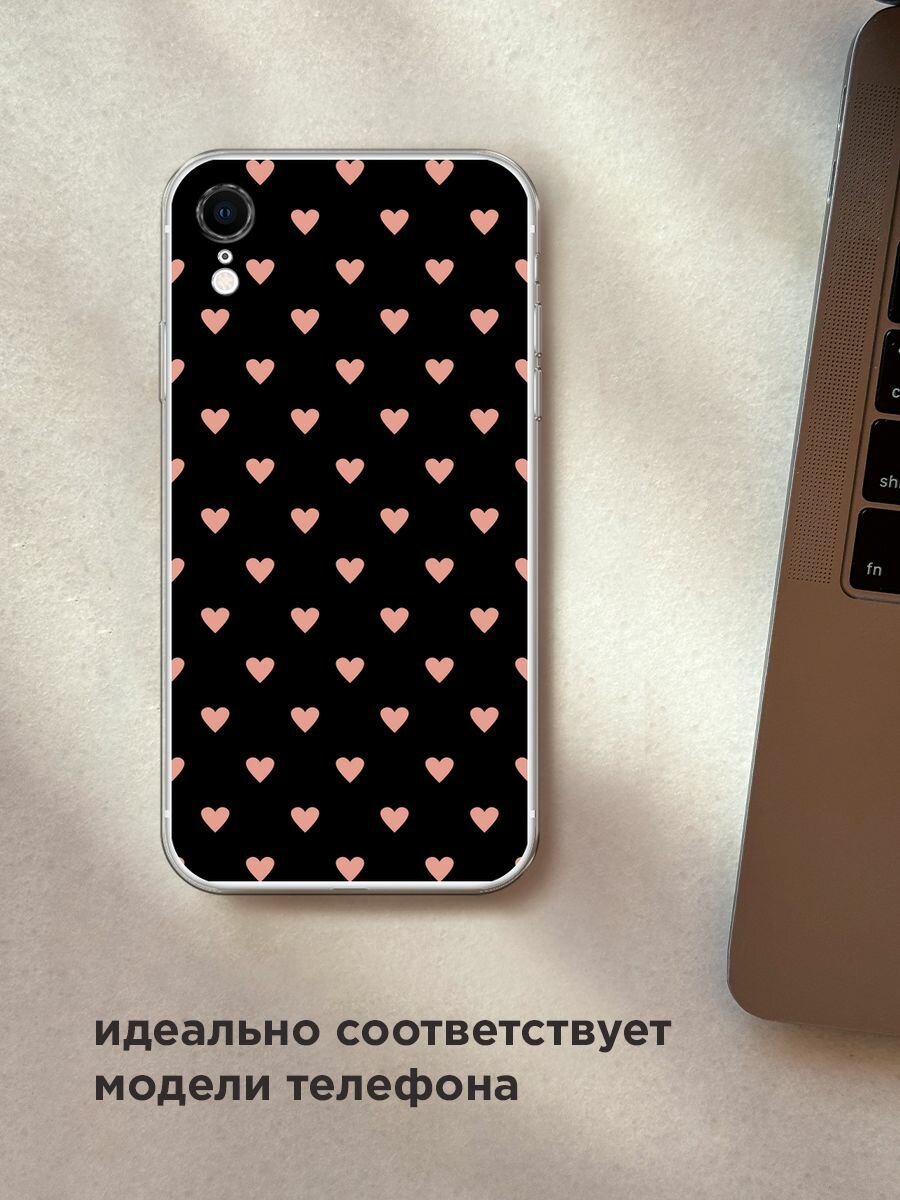 Чехол на Apple iPhone XR / Айфон XR с принтом "Розовые сердечки" — фото 1