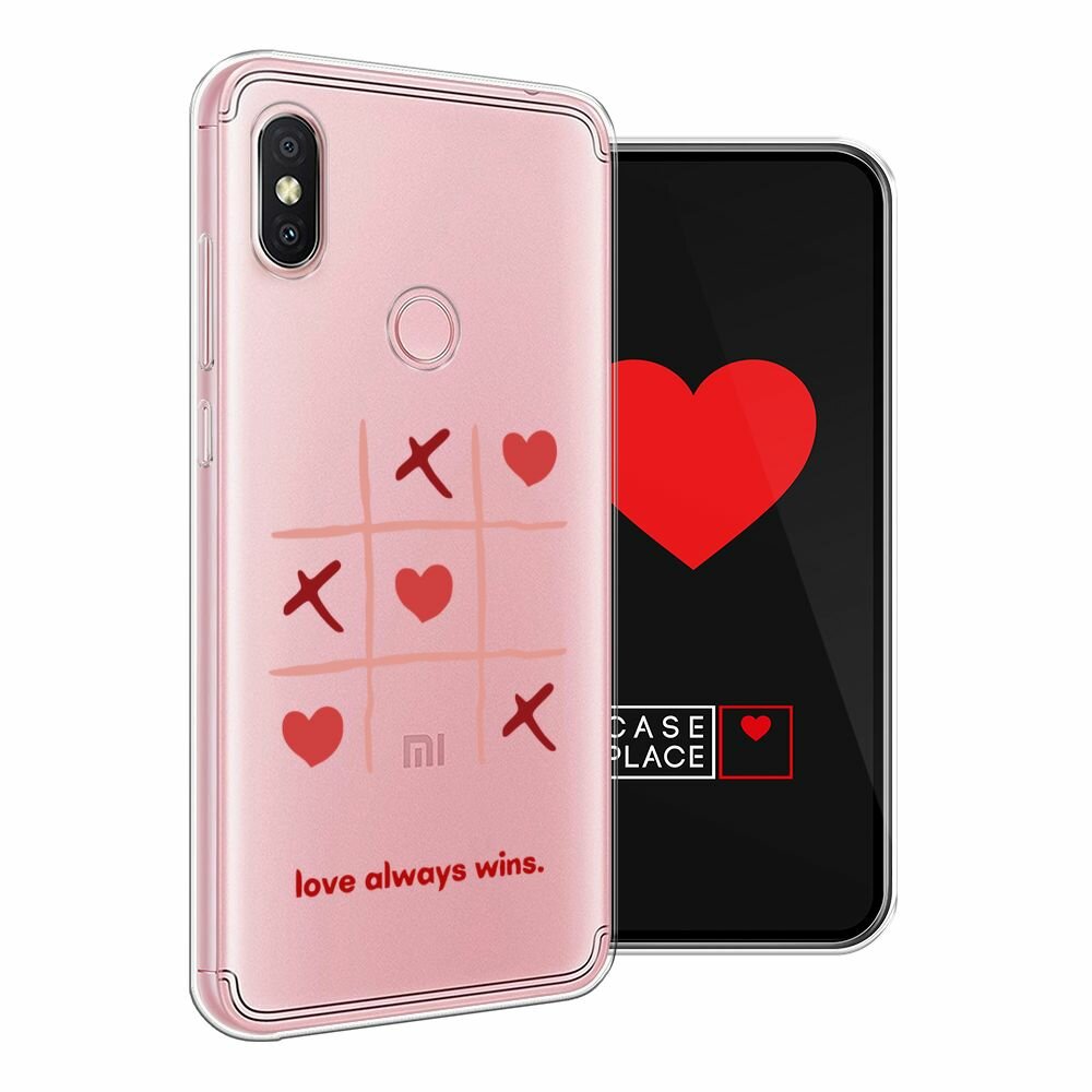 Чехол на Xiaomi Redmi S2 (Redmi Y2) / Сяоми Редми С2 (Редми Y2) с принтом "love always wins - 14 февраля", прозрачный — фото 1