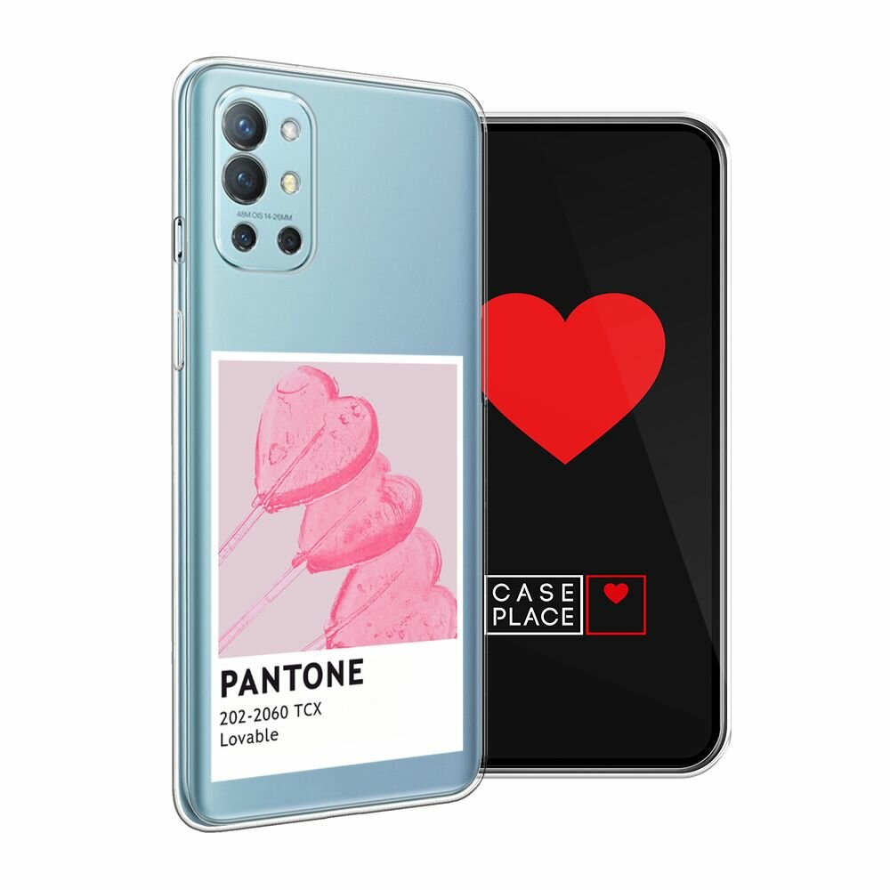 Чехол на OnePlus 9R / ВанПлас 9R с принтом "Pantone Lovable 2 - 14 февраля", прозрачный — фото 1