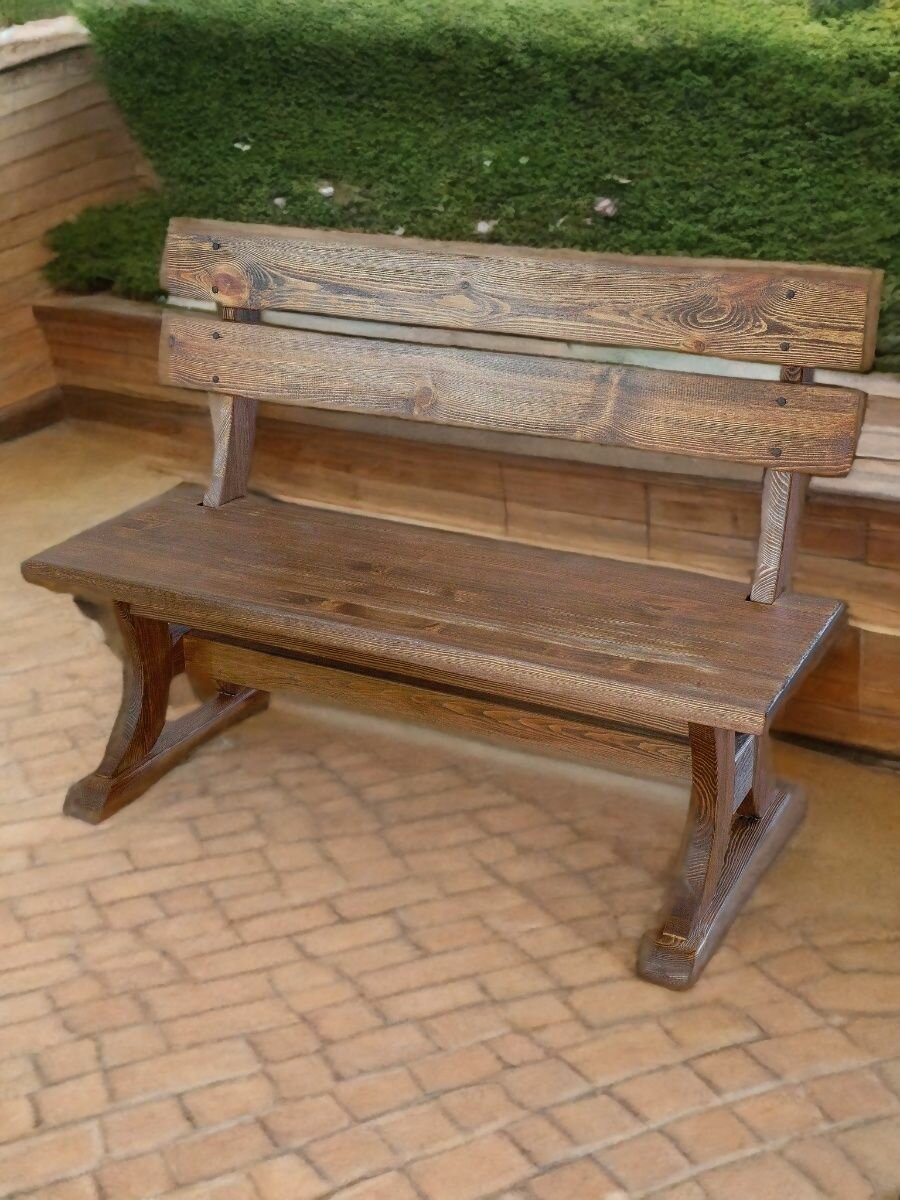 Скамья деревянная Ирбея №14,140х54х95 см. натуральное дерево, массив сосны 1, шт.