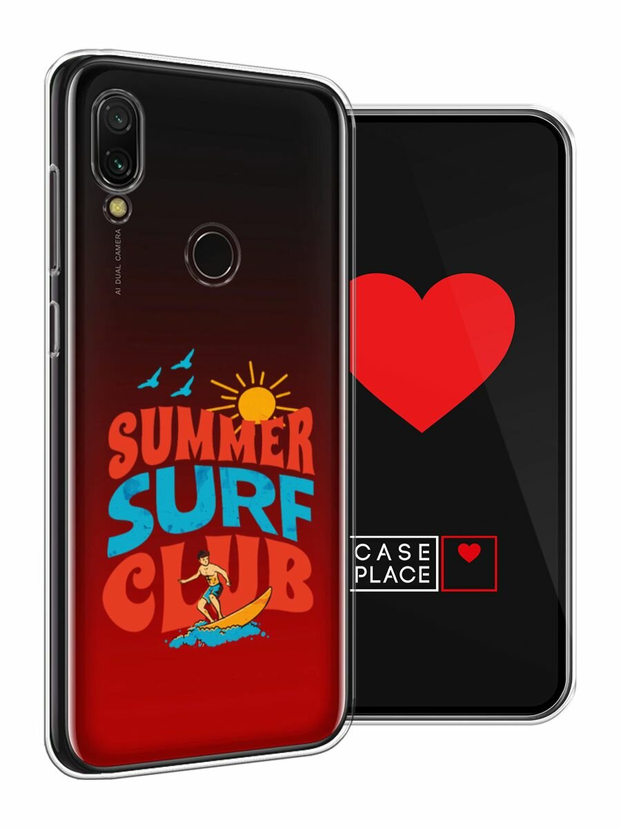Чехол на Xiaomi Redmi 7 / Сяоми Редми 7 с принтом "Summer surf club", прозрачный — фото 1