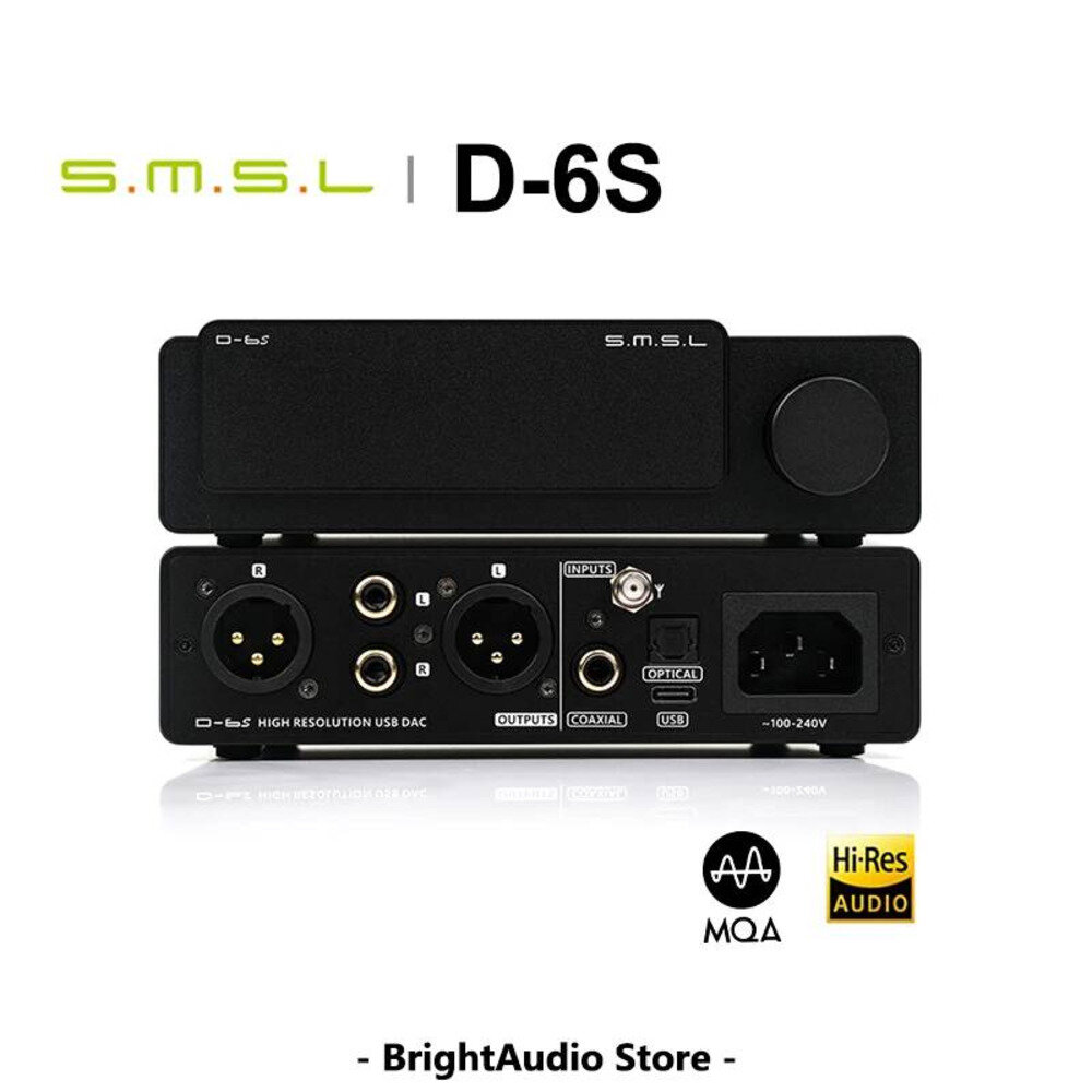 SMSL D-6S D6s Hi-Res Audio HIFI декодер MQA CD USB DAC ES9039Q2M 4 OPA1612 PCM768 DSD512 Bluetooth 5.1 LDAC RCA XLR