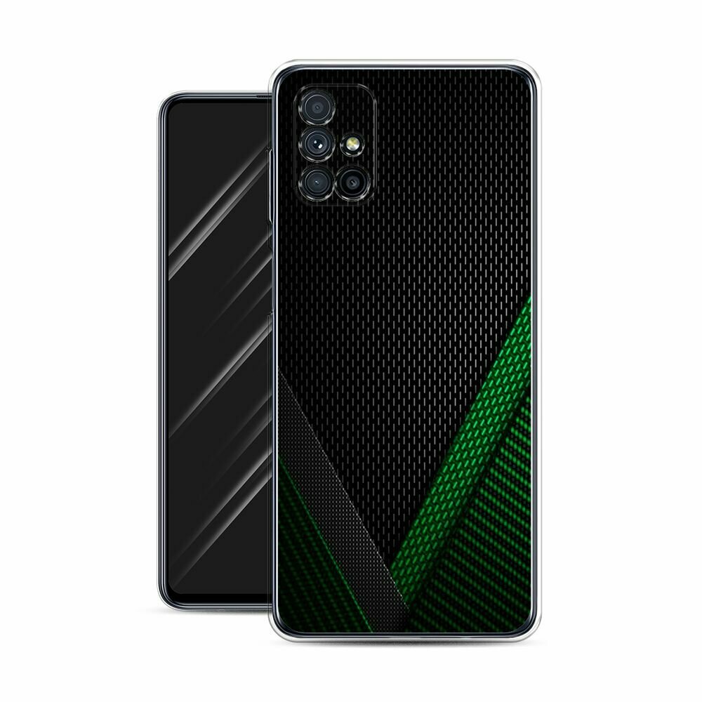 Чехол на Samsung Galaxy M31s / Самсунг Галакси M31s с принтом "Зеленый карбон" — фото 1