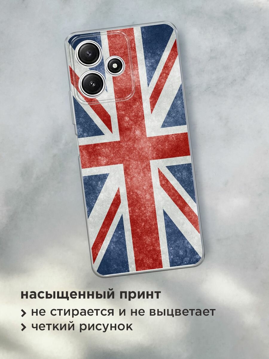 Чехол на Xiaomi Redmi 12 / Сяоми Редми 12 с принтом "Флаг Великобритании 1" — фото 1