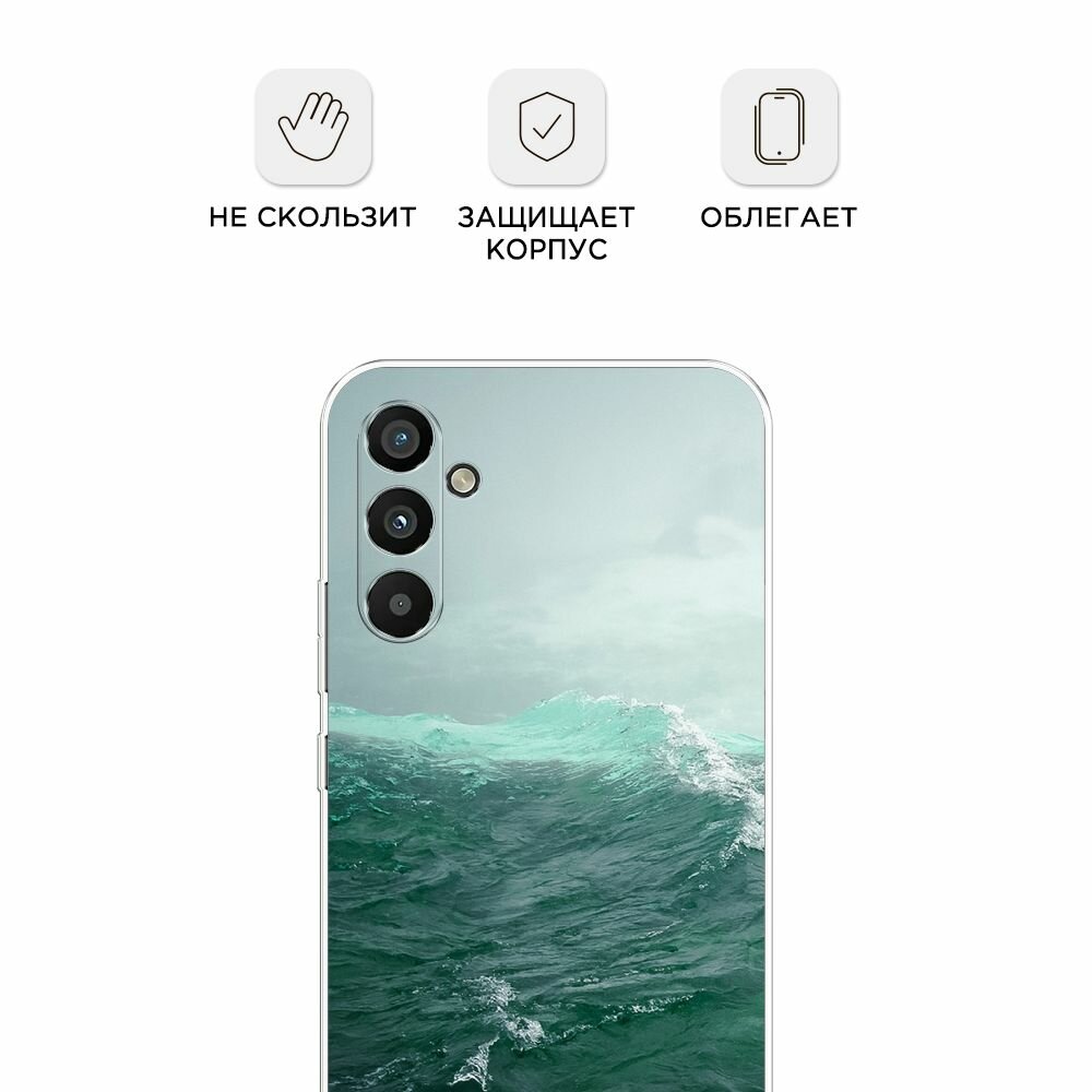 Чехол на Samsung Galaxy A34 / Самсунг A34 с принтом "Волны 12" — фото 1