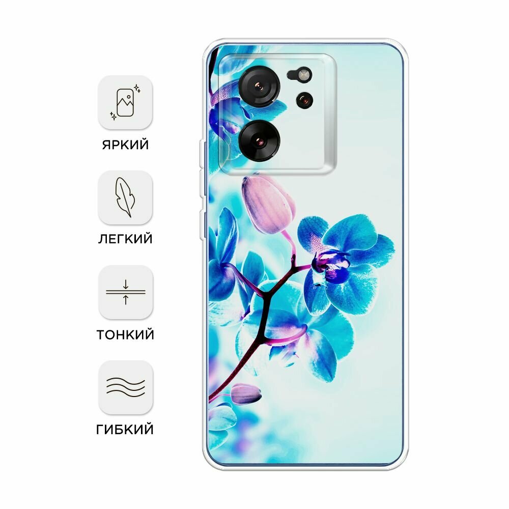 Силиконовый чехол на Xiaomi 13T / Сяоми 13T с принтом "Голубая орхидея" — фото 1