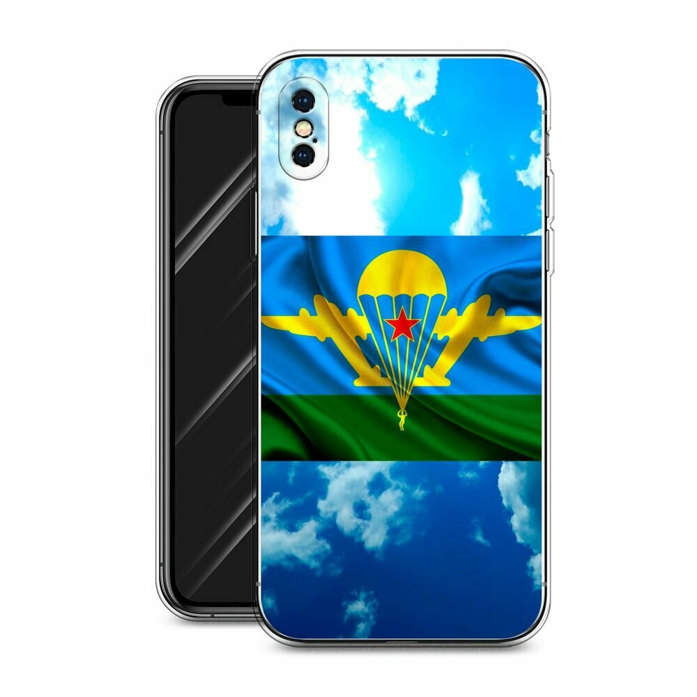 Чехол на Apple iPhone XS Max / Айфон XS Max с принтом "ВДВ флаг в небесах" — фото 1