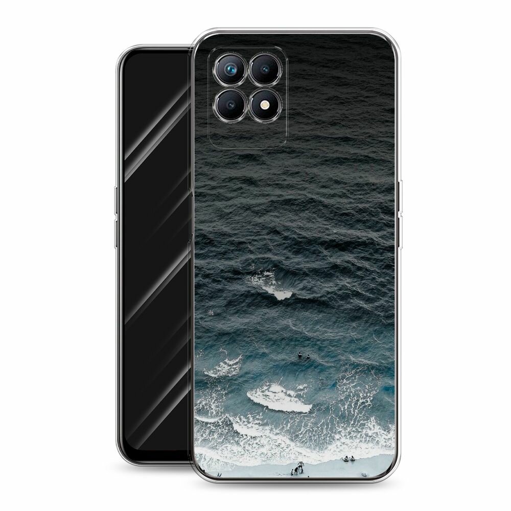 Силиконовый чехол на Realme 8i / Реалми 8i с принтом Волны на море — фото 1