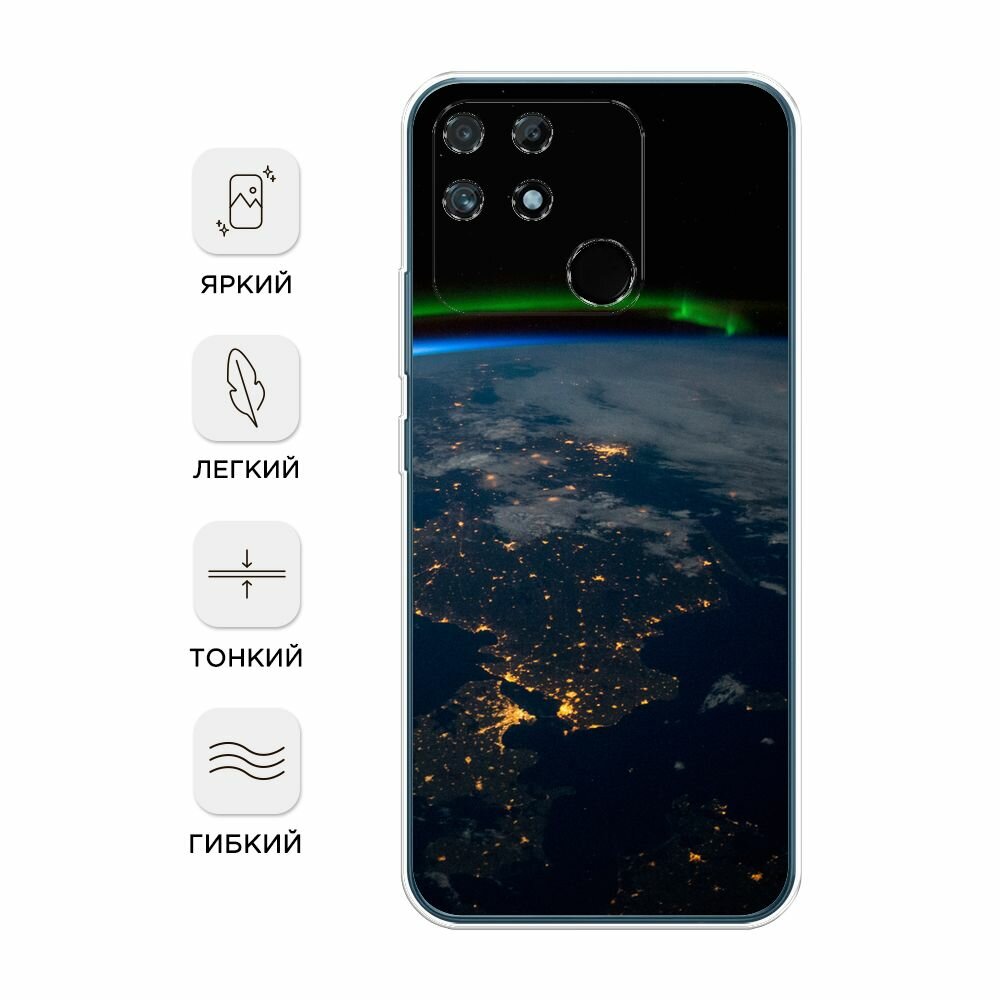 Чехол на Realme Narzo 50A / Реалми Нарзо 50A с принтом "Земля из космоса" — фото 1