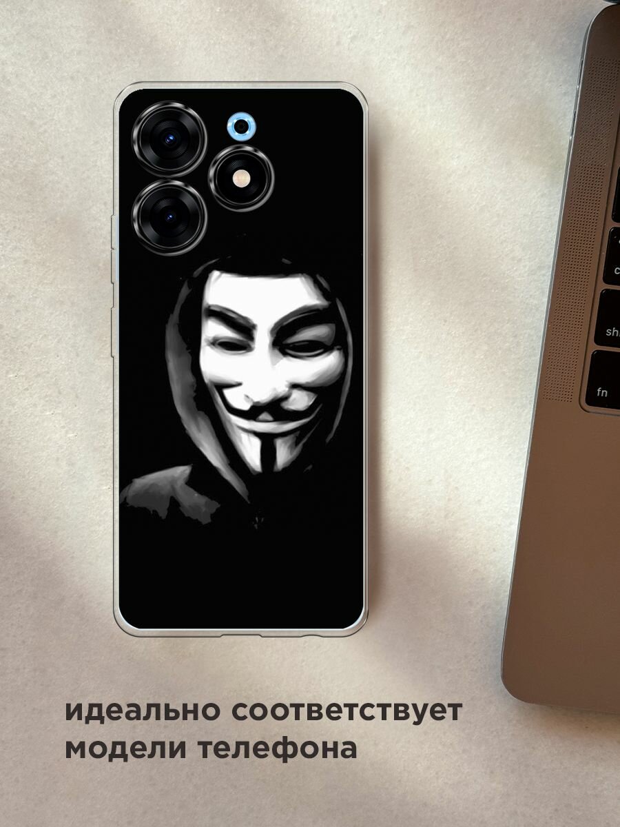 Чехол на Tecno Spark 10 Pro / Текно Спарк 10 Про с принтом "Анонимус" — фото 1