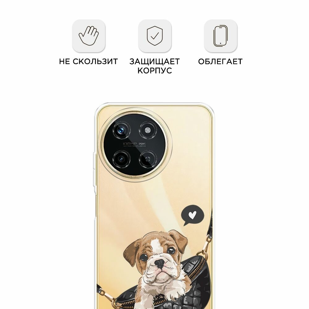 Чехол на Realme 11 4G / Реалми 11 4G с принтом Dog in the bag, прозрачный — фото 1