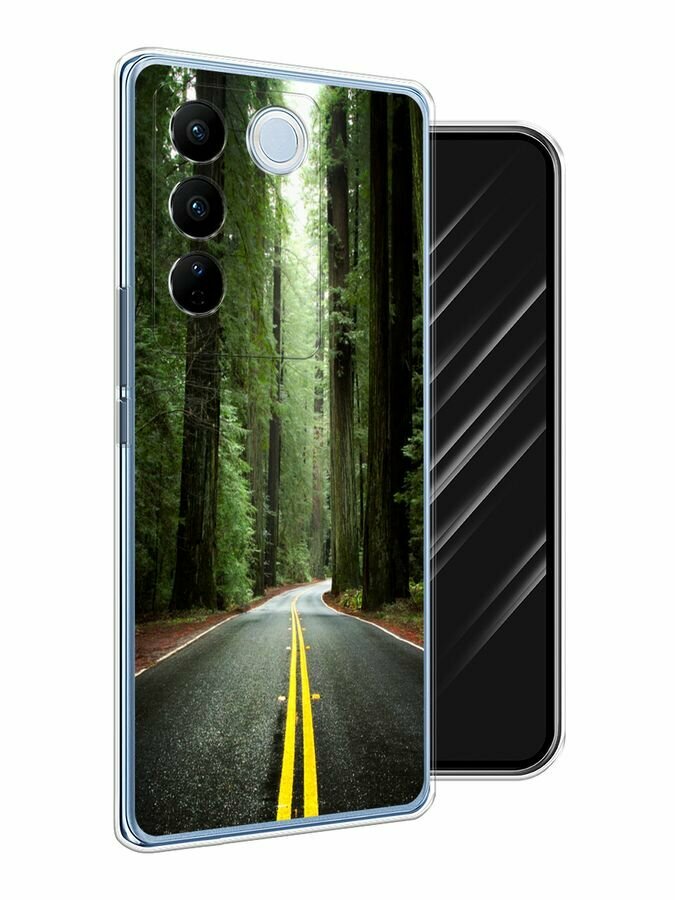 Чехол на Vivo V27/V27 Pro / Виво V27/V27 Про с принтом "Лес 17"