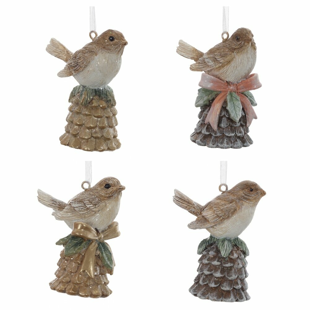 Фигурка декоративная подвесная "Птичка", L5 W4 H7 см, 4в.