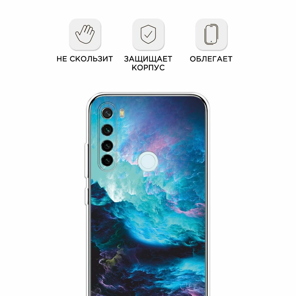 Чехол на Xiaomi Redmi Note 8T / Сяоми Редми Нот 8Т с принтом "Бирюзовое небо" — фото 1