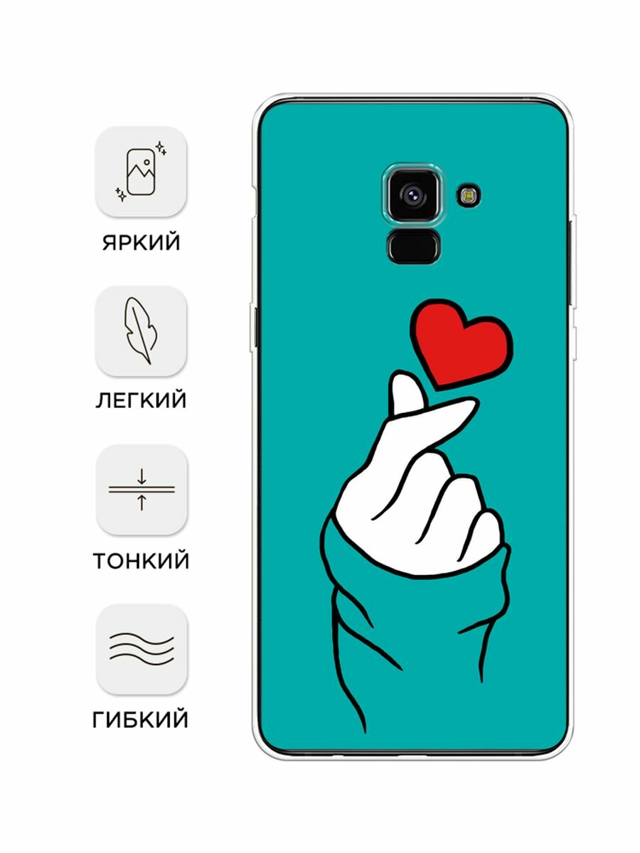 Чехол на Samsung Galaxy A8 + / Самсунг Галакси А8 Плюс 2018 с принтом "Маленькое сердечко" — фото 1