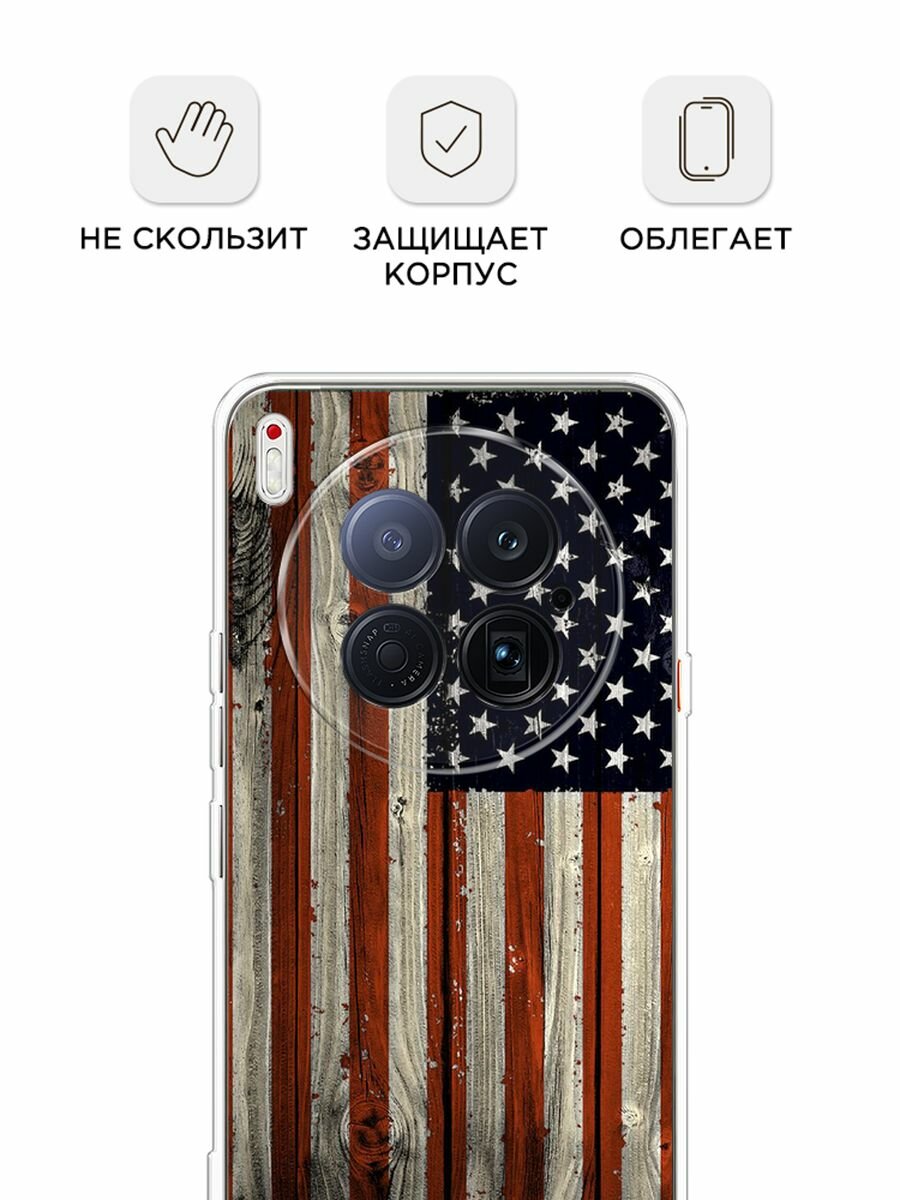 Чехол на Tecno Camon 40 Premier / Текно Камон 40 Премьер с принтом "США" — фото 1