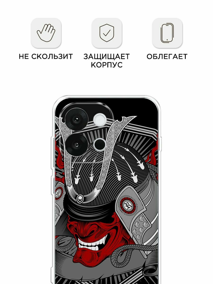 Чехол на OnePlus 13T / Ван Плас 13Т с принтом "Красная маска самурая" — фото 1
