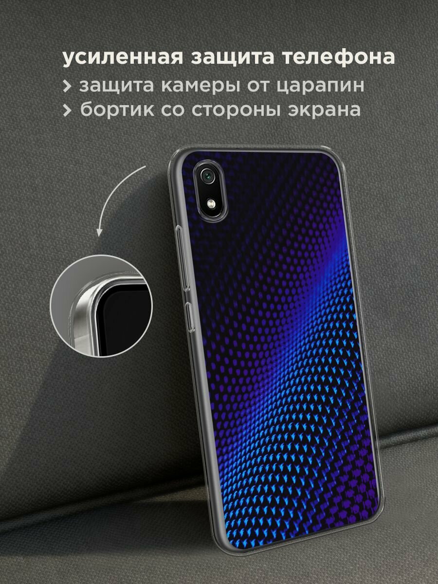 Чехол на Xiaomi Redmi 7A / Сяоми Редми 7А с принтом "Синий карбон" — фото 1
