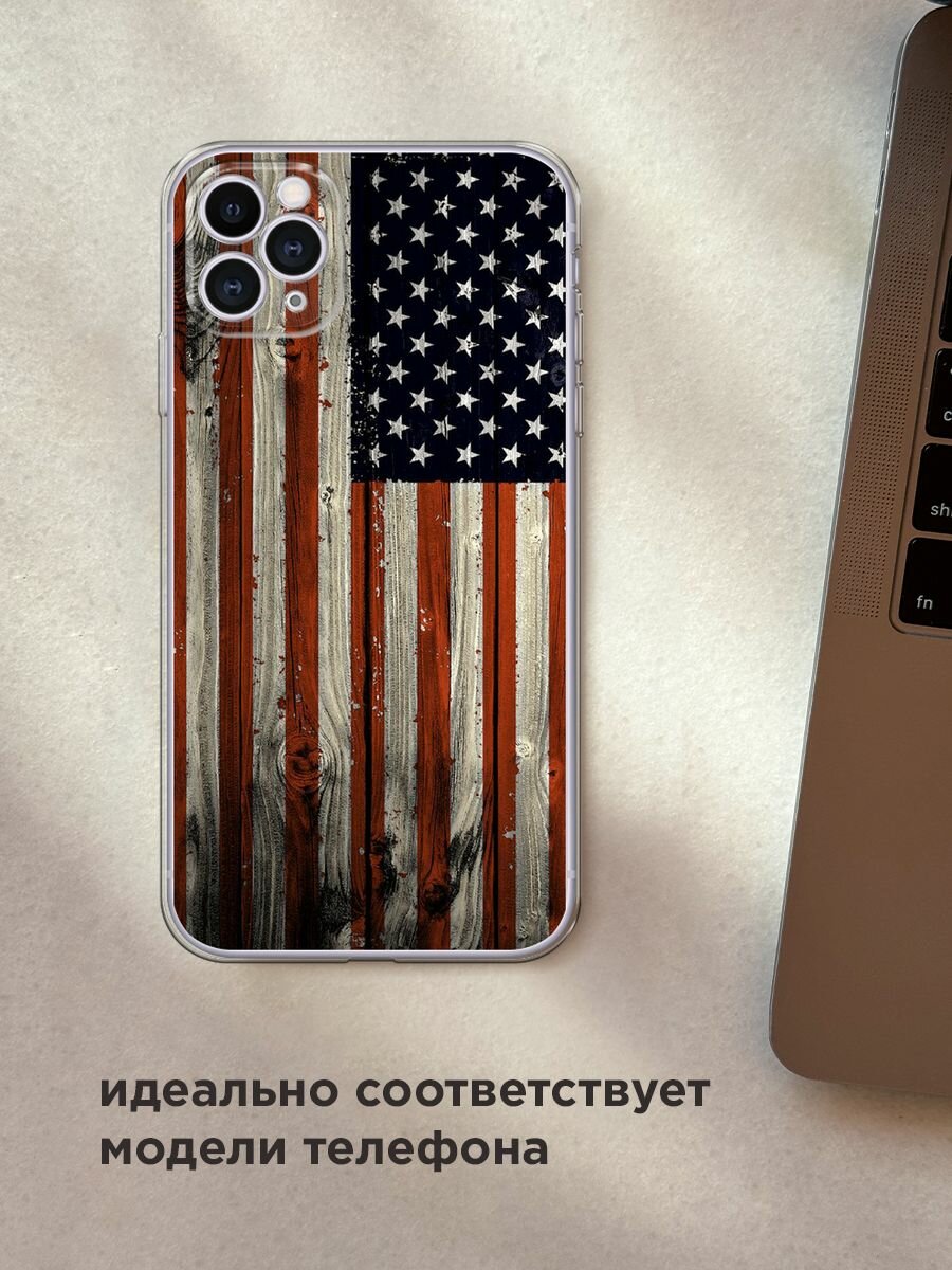 Силиконовый чехол на Apple iPhone 11 Pro / Айфон 11 Про с принтом "США" — фото 1