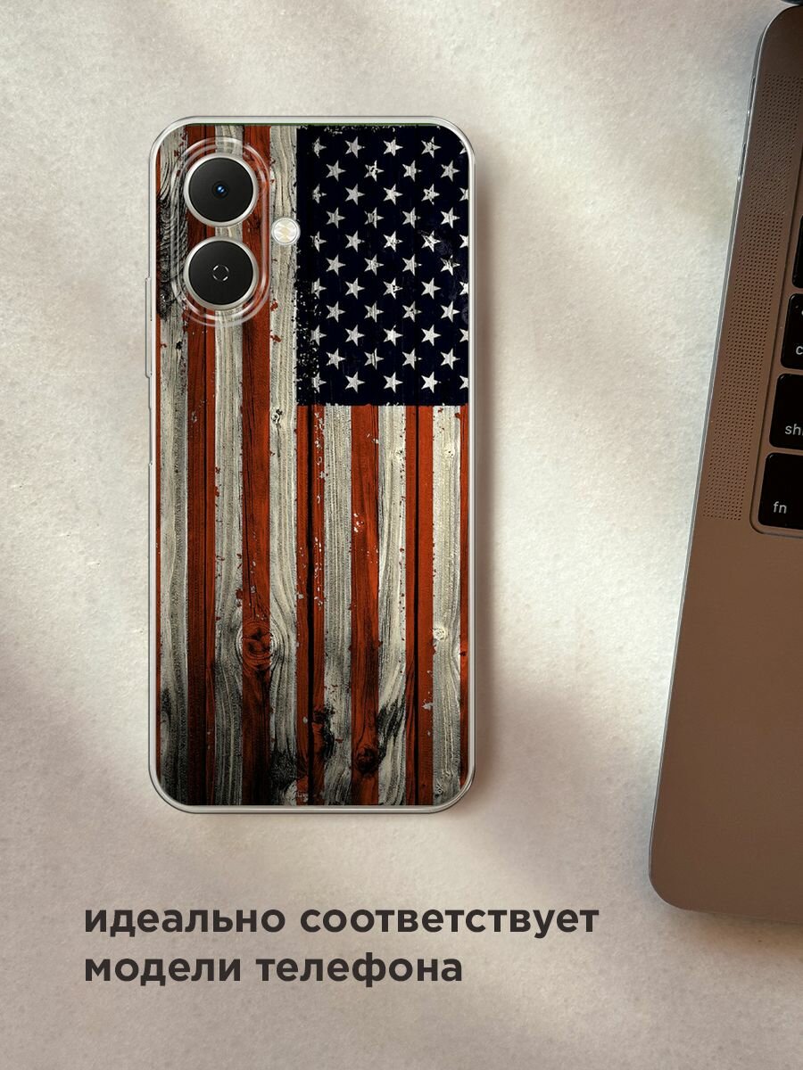 Чехол на Tecno Spark Go 2 / Текно Спарк Го 2 с принтом "США" — фото 1